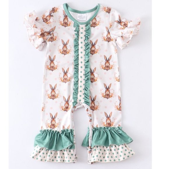 One Pieces | Easter Bunny Peter Rabbit Baby Girls Ruffle Romper ...